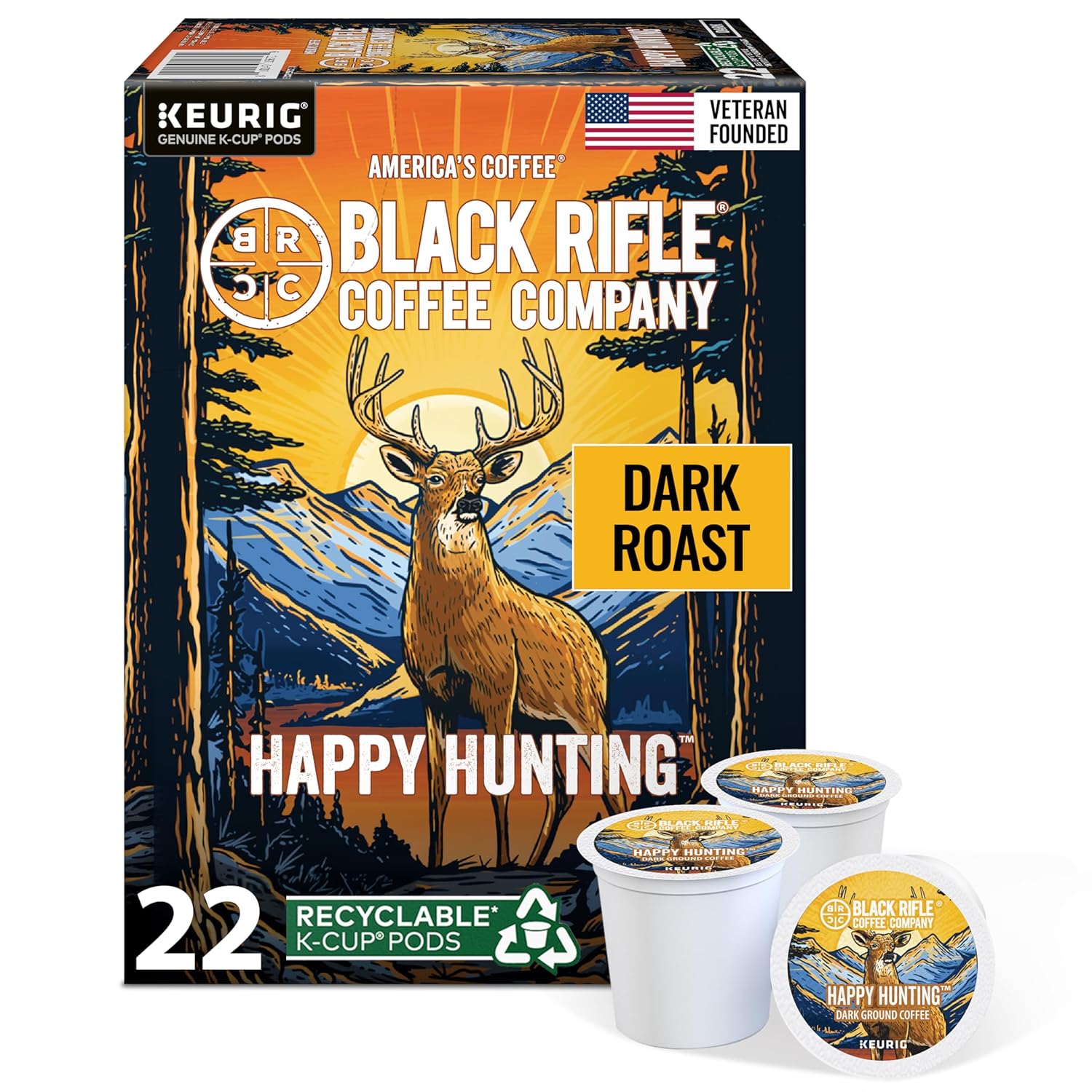 Black Rifle Coffee Company Dark Roast Coffee Pods – 100% Arabica, Bold ...